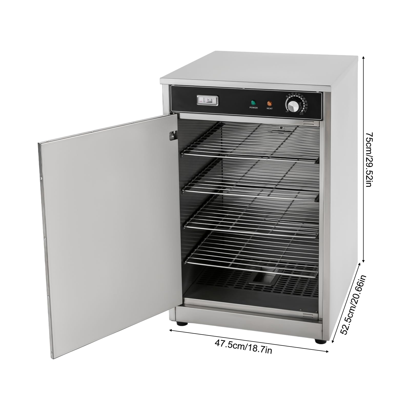 Electric Hot Box Commercial Heated Holding Cabinet 5-Compartment Stainless Steel 110V Hot Box 18.7 * 20.66 * 29.52Inch Food Warmer with Temperature Display Meter (5-Compartment)