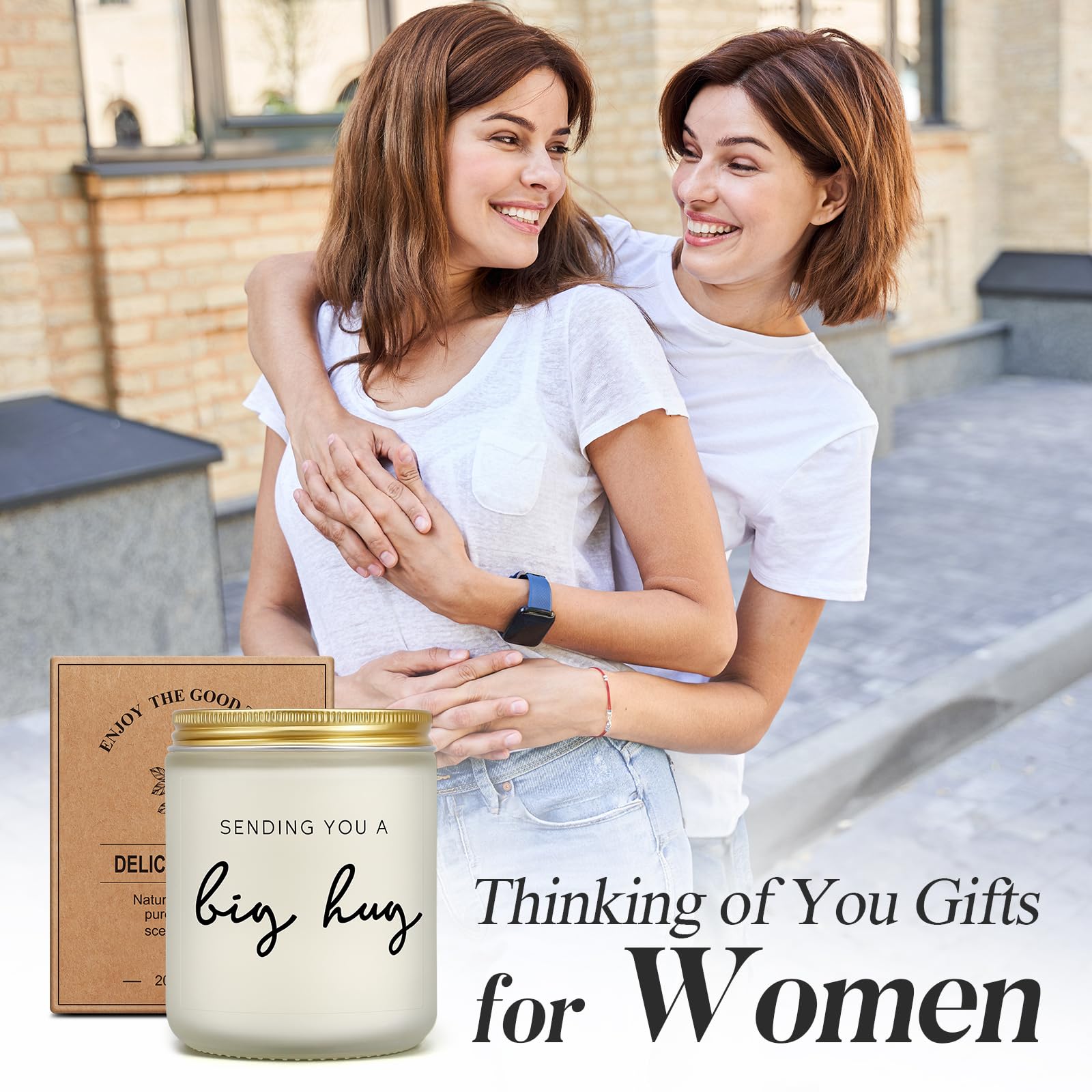 Thinking of You Gifts for Women, Get Well Soon Gift for Women, Cheer Up Feel Better for Birthday Christmas, Sorry for You Loss Sympathy Present for Friend Mothers Sister, Lavender Sending Hug Candle