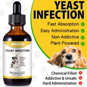 Natural Yeast Infection Treatment for Dogs, Dog Ear Infection Treatment, Dog Allergy Relief, Helps to Support Itch Relief, Inflammation Relief & More, Ear Infection Treatment for Dogs - 2 fl oz