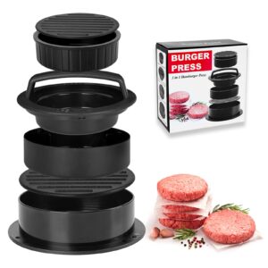 atrccs burger meat press, 3 in 1 burger press with parchment paper, multifunctional grill press, burger meat mold, dishwasher-safe and non-stick patty maker (black)