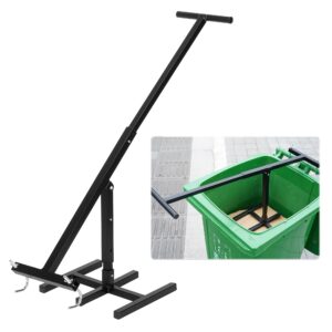 ikare manual trash compactor, waste recycling hand tool for outdoor, touchless trash bin compactor for 120-660l wheelie bins, iron compacting trash can