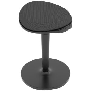 homcom standing desk chair, ergonomic backless wobble stool, height adjustable tall office chair 22.2-28.1 inches, active learning stool for office desks, with rocking motion, padded, black