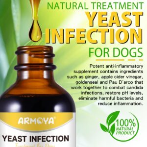 Natural Yeast Infection Treatment for Dogs, Dog Ear Infection Treatment, Dog Allergy Relief, Helps to Support Itch Relief, Inflammation Relief & More, Ear Infection Treatment for Dogs - 2 fl oz