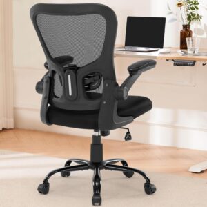 ZLchair Office Chair Ergonomic Desk Chair, Mesh Computer Home Office Desk Chairs with Adjustable Lumbar Support and Flip-up Armrests, Swivel Comfy Task Executive Chair, Black