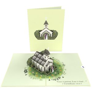 rykamia church pop up wedding card, blank church wedding card, religious wedding card, church card for new couple, church wedding gift, wedding cards for bride and groom, christian card for couple