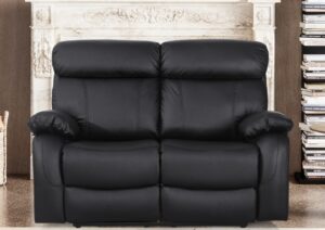 alexent loveseat recliner sofa, power recliner leather loveseat sofa with usb port recliner chair couch 2 seater sofa for living room,bedroom,playroom,black