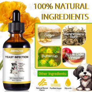 Natural Yeast Infection Treatment for Dogs, Dog Ear Infection Treatment, Dog Allergy Relief, Helps to Support Itch Relief, Inflammation Relief & More, Ear Infection Treatment for Dogs - 2 fl oz