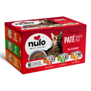 nulo freestyle grain-free cat & kitten wet pate canned food with 5 high animal-based proteins and vitamins to support a healthy immune system and lifestyle, variety pack, 5.5 oz, 24-count