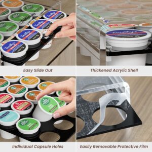 K Cup Holder - Coffee Pod Holder Storage Drawer for Coffee Capsule, Stand for Coffee Maker, Coffee Bar, Kitchen Organizer