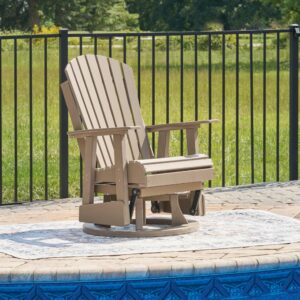 Signature Design by Ashley Hyland Wave Outdoor Swivel Glider Chair, 31" W x 30" D x 42" H, Brown