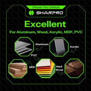 SHARPRO O Flute Upcut Spiral Rouer Bit 1/4 Inch Shank 1/4 Inch Cutting Dia. Carbide Single Flute CNC Router Bit, Ideal for Aluminum, Plastic, Acrylic, Wood, MDF and PVC