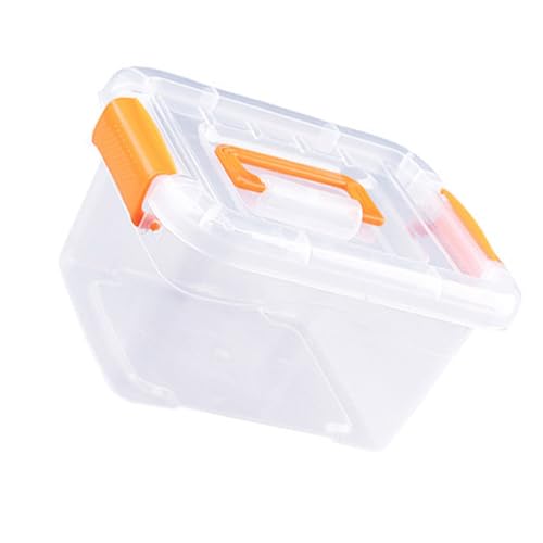 ZIZEV Plastic Storage Container Bin, Transparent Storage Box Stackable Large Capacity for Toys (Small 25cm / 9.8in)