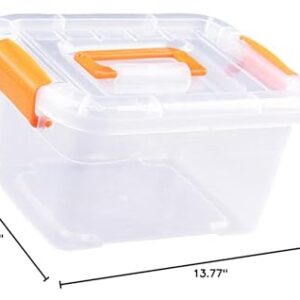 ZIZEV Plastic Storage Container Bin, Transparent Storage Box Stackable Large Capacity for Toys (Small 25cm / 9.8in)