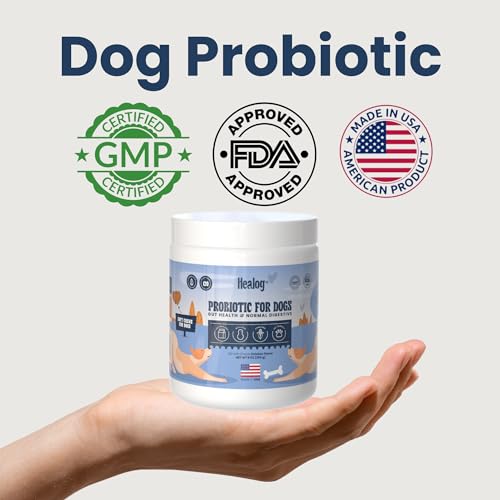 Healog Probiotic for Dogs - 120 Chicken Flavored Soft Chews, Natural Dog Probiotics for Digestive Health, Gut Health for Dogs, Anxiety and Gas Relief, Diarrhea Control, 1 Billion CFU