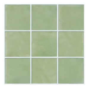 commomy 10 pcs matte sage green peel and stick wall tile,11.8"x11.8" ultralight pvc wall panels 3d square peel and stick backsplash for kitchen,bedroom,living room,bathroom,rv