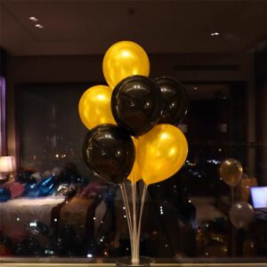 6 Sets Balloon Stand Kit Balloon Holder With Balloon and Base, Balloon Centerpieces for Tables, Black and Gold Party Decorations for Birthday Wedding Anniversary Father's Day New Year Graduation 2024