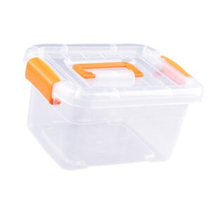 ZIZEV Plastic Storage Container Bin, Transparent Storage Box Stackable Large Capacity for Toys (Small 25cm / 9.8in)