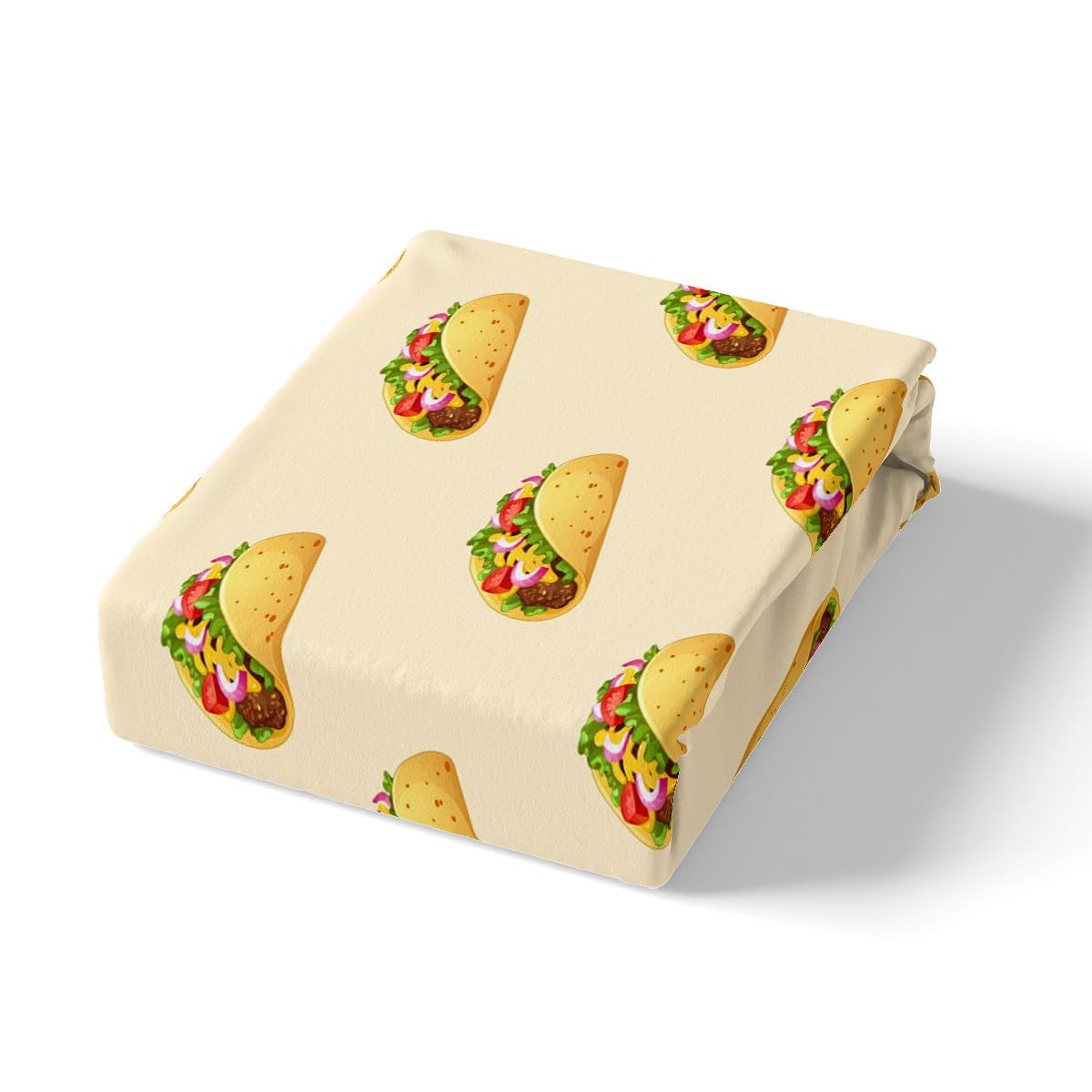 Erosebridal Taco Bedding Set Mexican Fast Food Comforter Cover Twin Mexican Party Decorations Duvet Cover, Delicious Food Cartoon Style Bedspread Cover with 1 Pillow Case, Zipper Closure