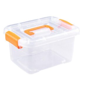 ZIZEV Plastic Storage Container Bin, Transparent Storage Box Stackable Large Capacity for Toys (Small 25cm / 9.8in)