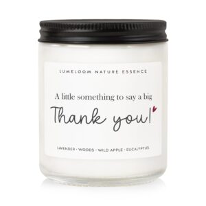 lumeloom thank you gifts for women- 9oz aromatherapy lavender scented soy wax candle- thank you candle, appreciation gifts for women, teacher, men, coworkers, friend, hostess gifts