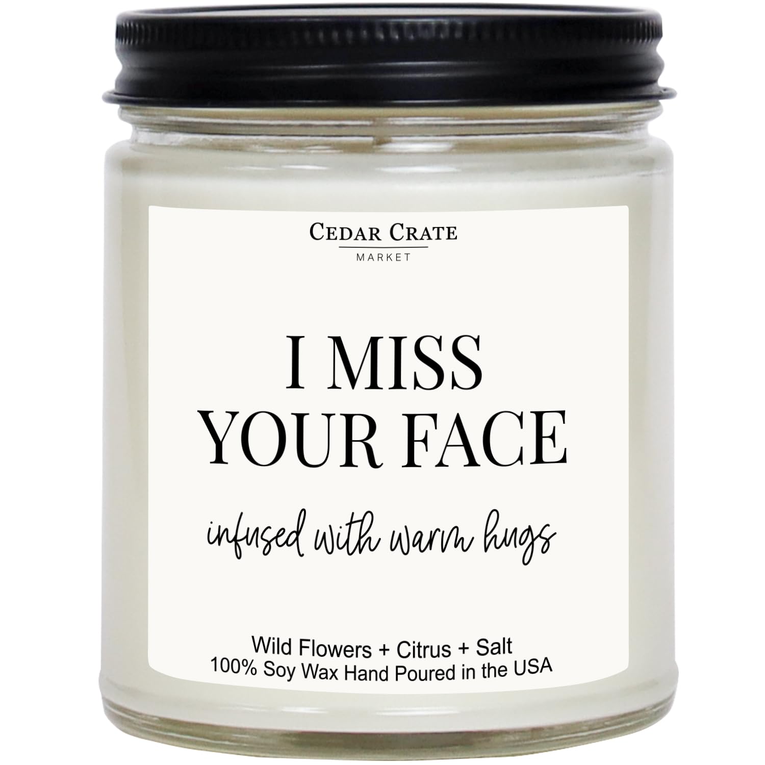 I Miss Your Face - I Miss You Gifts for Her Him Women Men | Unique Candle Gifts for Sisters Mom Best Friends | Long Distance Friendship Gifts | Birthday Present | Hug in a Jar | Thank You Funny Gifts