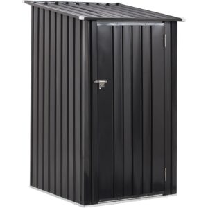 compact metal outdoor storage shed 3x3 ft - weather-resistant garden tool shed with lockable door, versatile utility shed for backyard, patio, lawn - no floor design for customization