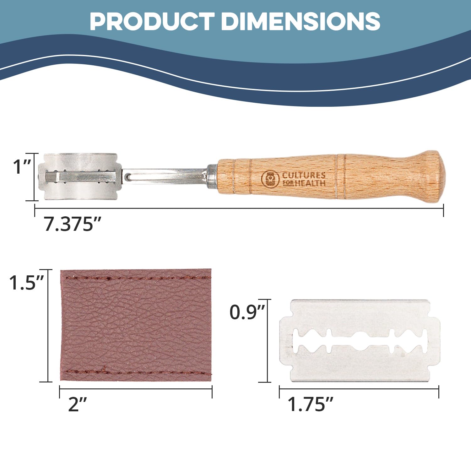 Cultures For Health Premium Bread Lame - Artisan Sourdough Scoring Tool with Precision Blade, Comfortable Handle, Durable Design for Professional Bakers & Home Kitchen, Perfect for Baking