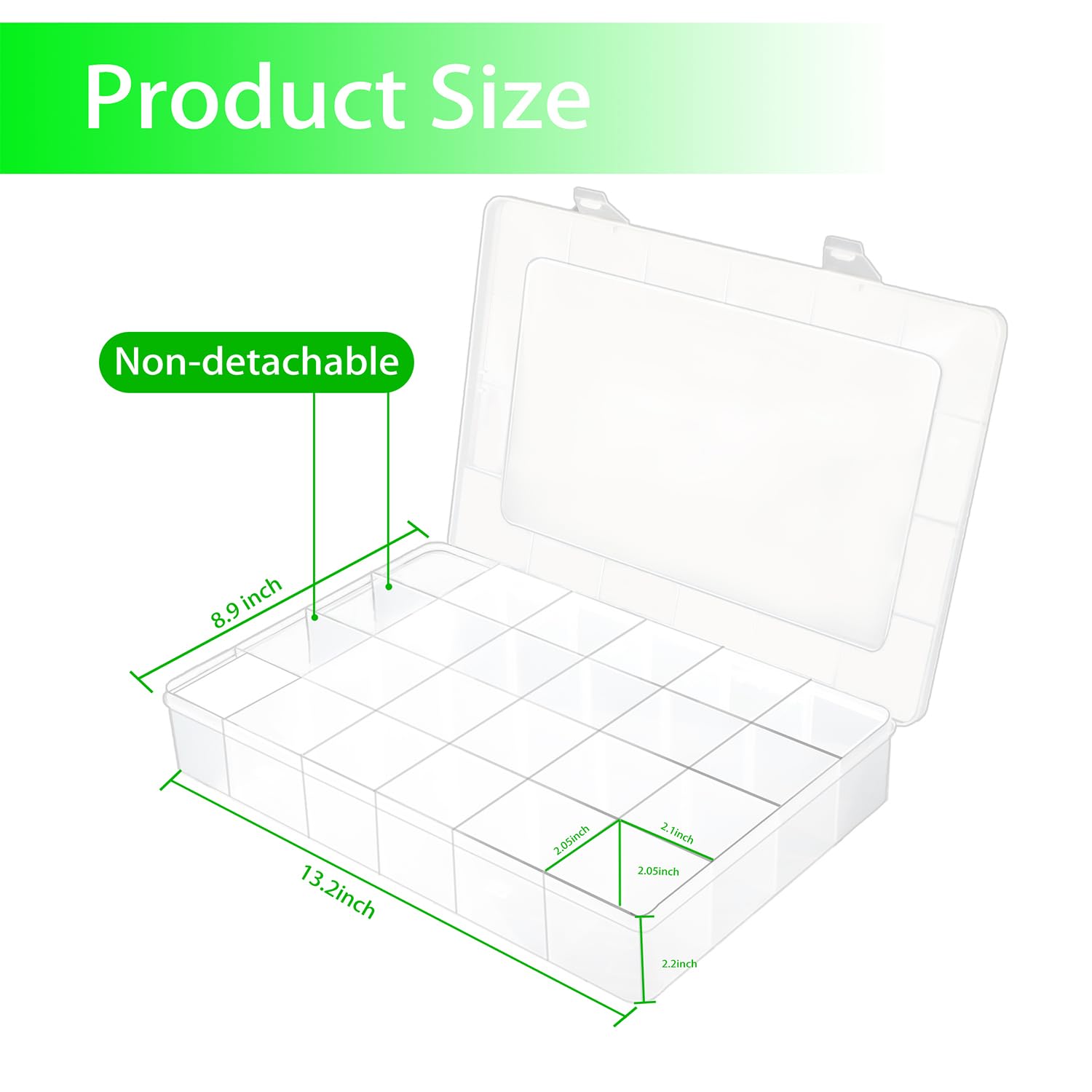 1 Pcs Large 24 Grids Plastic Organizer Box, Grids Clear Plastic Organizer Box, for kitchen Storage, Party and Travel