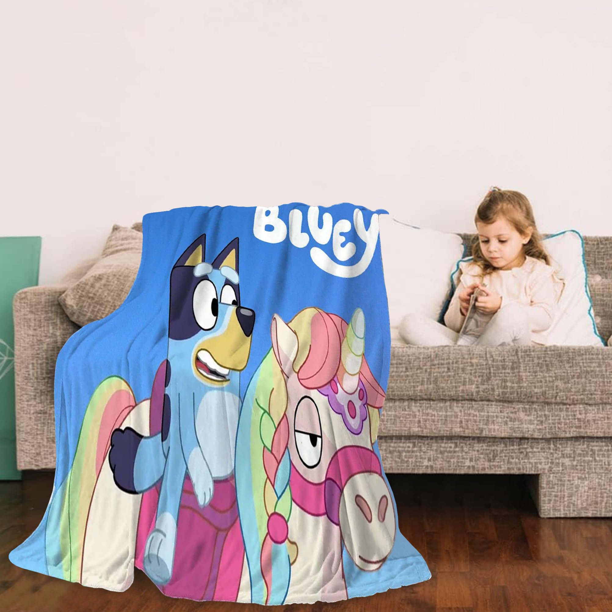 Unicorn Cozy Kids Flannel Blanket - Ultra Soft, Warm & Durable 50x40in Throw Blanket with Fun Cartoon Design for Toddlers - Perfect for Bed, Couch, or Living Room - Ideal for Naptime Room Decor