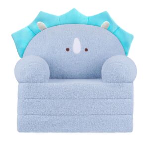 moonbeeki comfy toddler chair, kids couch fold out to lounger, foldable baby sofa plush for girl and boy age 1-3