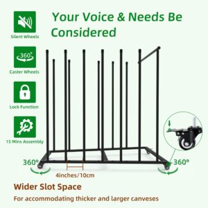 Art Storage Rack,Canvas Storage for large canvases up to 57 inches,Art Print Display Rack,Art Storage Rack With Caster Wheels for art shows,vendors,large framed art,Canvas Board,Panel,Drawing Board