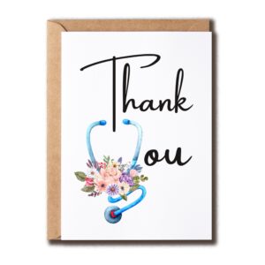 vkndesigns cute thank you card for nurses - doctors - hospital - greeting card for healthcare - thank you card - card to say thanks - funny card, white