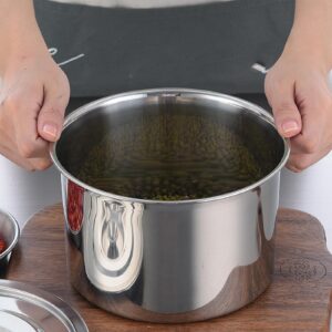 Stainless Steel Soup Pot, Multifunctional Odorless Pot Seasoning Container for Cooking (Large 30cm / 11.8in)