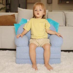 MOONBEEKI Comfy Toddler Chair, Kids Couch Fold Out to Lounger, Foldable Baby Sofa Plush for Girl and Boy Age 1-3