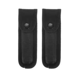 harfington 2pcs nylon pocket knife sheath 5.8" x 1.8" horizontal vertical carry belt loop multi-tool pouch folding knife belt sheath with snap closure for outdoor daily use, black