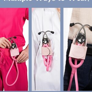 Stethoscope Holder with Cute Pink & Hygienic Design | Stethoscope Holder Hip Clip in Gift Box | Stethoscope Accessories | Stethoscope Clip w Durable Adhesive | Stethoscope Holster | Nurse Accessories