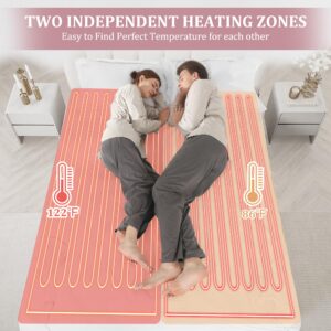 Heated Mattress Pad Queen Size, Dual Control Electric Mattress Pad, 60" x 80", Fast Heating Bed Warmer with 4 Heating Levels & 10 Hour Auto Off, Fit Up to 17" Deep Pocket, Machine Washable