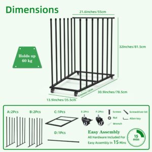 Art Storage Rack,Canvas Storage for large canvases up to 57 inches,Art Print Display Rack,Art Storage Rack With Caster Wheels for art shows,vendors,large framed art,Canvas Board,Panel,Drawing Board