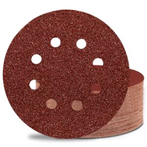 szarint 5 inch sanding discs hook and loop, 70 pcs 8 hole sandpaper include 40, 60, 80, 120, 180, 240, 320 grit for random orbital sander