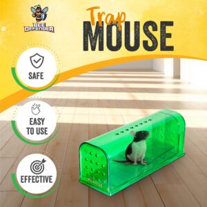 4 Pack Humane Mouse Trap with Easy Release Door, Catch and Release Mouse Traps for Small Spaces, Reusable, No Kill Mouse Traps, Humane Mouse Traps Indoor for Home