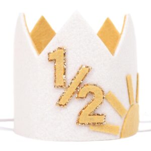 rpvod sun half birthday crown hat - 1/2 trip around the sun for baby party hat, summer themed party decor, you are my sunshine props for photos