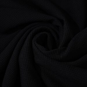 stretchy waffle fabric by the yard waffle knit polyester stretch spandex 60 inches wide - solid colors - 1 yard (black)