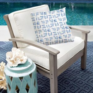 Yaofavo Outdoor Throw Pillow Covers ONLY, 18x18” Fade-Resistant Patio Square Cushion Cases Decorative Throw Pillowcase Shell for Couch Patio Garden Furniture Use - Blue Bricks