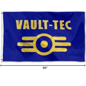 Cayyon Vault-Tec Flag Banner Outdoor Indoor Decoration Flag 3x5Feet Double Stitched Polyester with Brass Grommets