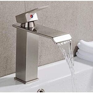 ItoNc Kitchen Taps Kitchen Tap Kitchen Tap Newly Basin Faucet Bathroom Waterfall Faucet Mixer Single Handle Brass Faucet Hot and Cold Bath Mixers Square Taps,Kitchen faucets