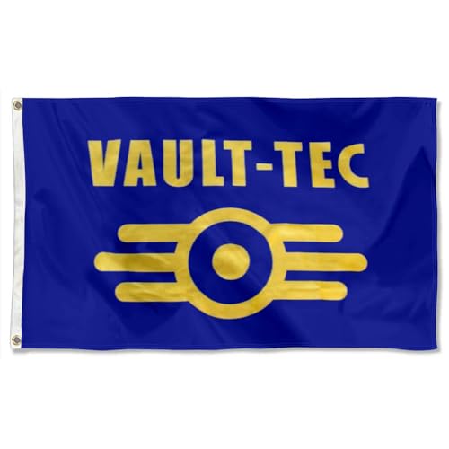 Cayyon Vault-Tec Flag Banner Outdoor Indoor Decoration Flag 3x5Feet Double Stitched Polyester with Brass Grommets