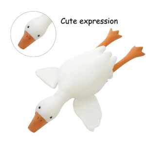 Giant White Goose Plush-Soft Furry Swan Stuffed Animal Pillow,Huge Goose Plush Hugging Pillow Gifts for Every Age (51.2in)