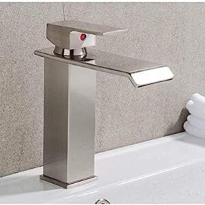 ItoNc Kitchen Taps Kitchen Tap Kitchen Tap Newly Basin Faucet Bathroom Waterfall Faucet Mixer Single Handle Brass Faucet Hot and Cold Bath Mixers Square Taps,Kitchen faucets