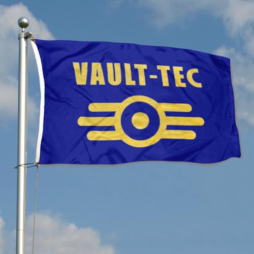 Cayyon Vault-Tec Flag Banner Outdoor Indoor Decoration Flag 3x5Feet Double Stitched Polyester with Brass Grommets