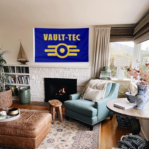 Cayyon Vault-Tec Flag Banner Outdoor Indoor Decoration Flag 3x5Feet Double Stitched Polyester with Brass Grommets